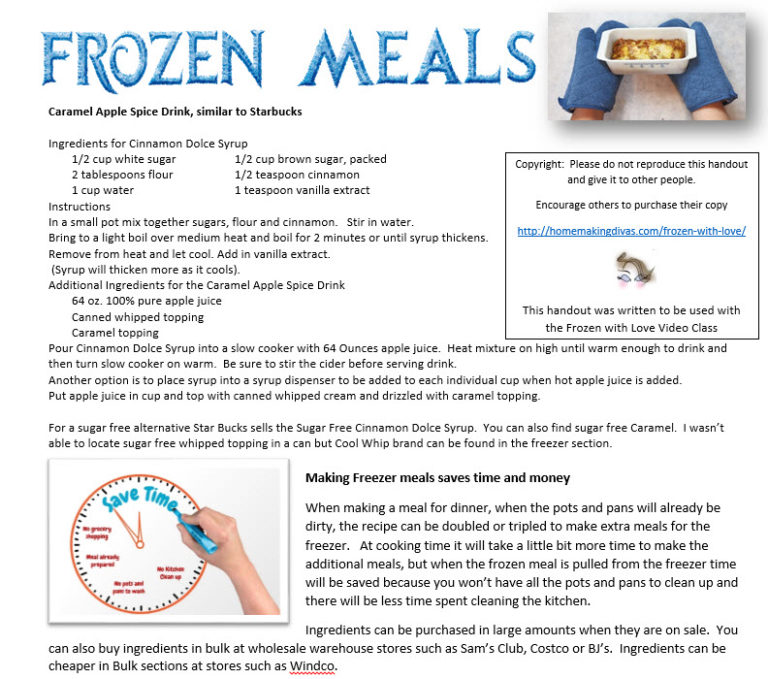 Frozen with Love - Freezer Meal Class