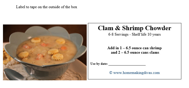 Clam Chowder Jar PDF Printable file - Homemaking Divas
