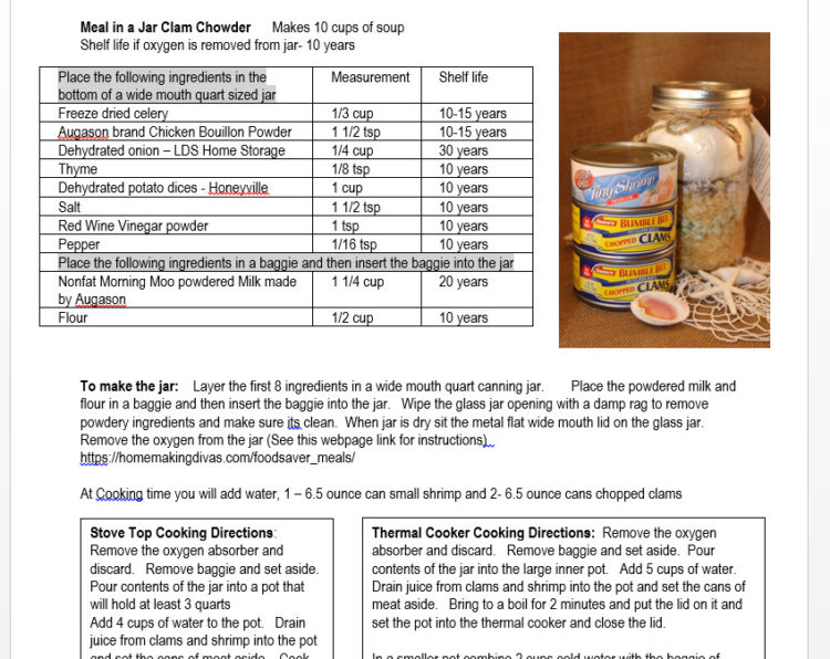 Clam Chowder Jar PDF Printable file - Homemaking Divas